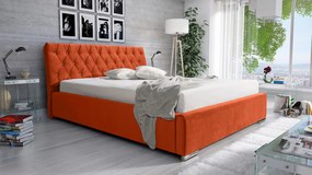 Eka Čalouněná postel LUXURIOUS 120x200 cm Barva látky Trinity: (2305) Tmavá béžová, Úložný prostor: S dřevěným rámem úložného prostoru