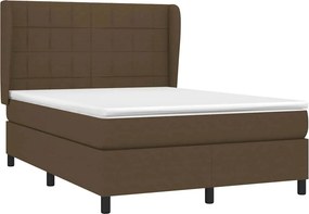 Box spring postel s matrací tmavě hnědá 140x200 cm textil 3127968