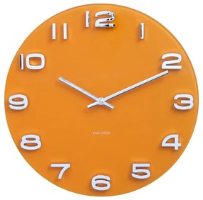 Nástěnné kulaté hodiny Vintage 35 cm žluté Karlsson *