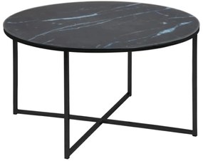 OnaDnes -20% Scandi Černý skleněný konferenční stolek Venice 80 cm