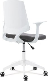 Autronic Kancelářská židle, sedák šedá látka, bílý PP plast, výškově nastavitelná KA-R202 GREY