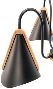 Toolight - Skandidávská závěsná lampa 3-ramenná 3xE27 60W APP442-CP, černá, OSW-08980
