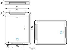 Nimco LED zrcadlo 600x800 se dvěma dotykovými senzory