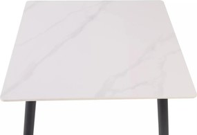 Jídelní stůl Rion 80 cm keramika bílý mramor/černý