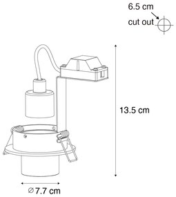 Sada 6 zapuštěných bodových svítidel bílá GU10 35mm kulatá naklápěcí - Installa