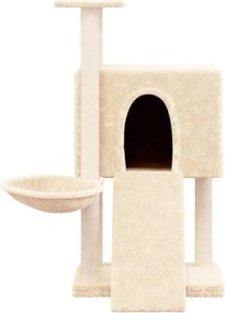 Škrabadlo pro kočky se sisalovými sloupky krémové 96 cm 171645