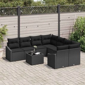 Set pohovek 9 ks Černá polyratan 3346663