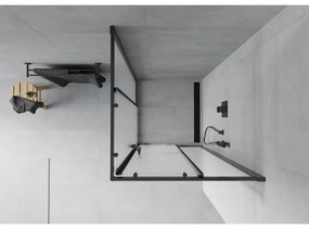 Mexen Rio, čtvercový sprchový kout 80(dveře)x80(dveře)x190 cm, 5mm sklo námraza, černý profil, 860-080-080-70-30