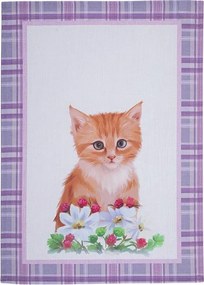 Kuchyňské utěrky KOŤÁTKA V KVĚTECH 50 x 70 cm 2 ks