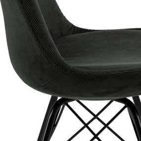 Intesi Tmavě zelená manšestrová židle Eris
