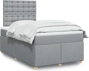 Box spring postel s matrací světle šedá 120x190 cm textil 3291233