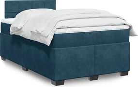 Box spring postel s matrací modrá 120 x 200 cm samet 3288586