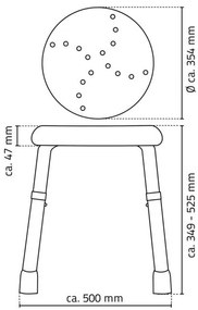 Ridder koupelnová stolička, průměr 45cm, bílá  A170101