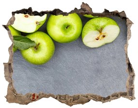Wallmuralia Nálepka 3D díra Zelená jablka 95x64 cm