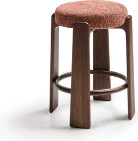 Barová stolička z jasanového dřeva v terakotové barvě/v tmavě přírodní barvě (výška sedáku 65 cm) Granite – Kave Home
