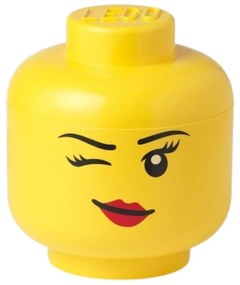 OnaDnes -20% Lego® Žlutý úložný box ve tvaru hlavy LEGO® Whinky 19 cm
