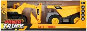 TEDDIES Stavební auta 2 ks / Na volný chod / Plast / 18 cm / od 3 let