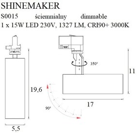 Maxlight S0015 SHINEMAKER Kolejnicové svítidlo stmívatelné, bílé