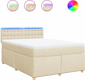 Box spring postel s matrací krémová 160x200 cm textil 3289050