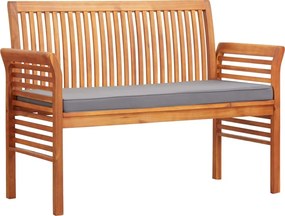 vidaXL 2místná zahradní lavice s poduškou 120cm masivní akáciové dřevo [45972] Barva: Tmavě šedá