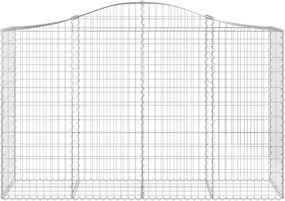 Klenuté gabionové koše 10ks 200x50x120/140cm pozinkované železo 3145669