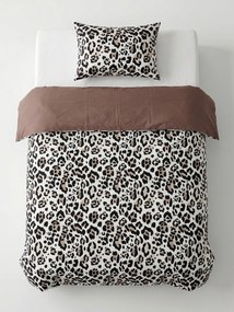 Sinsay - Oboustranné ložní povlečení s leopardím vzorem - hnědá