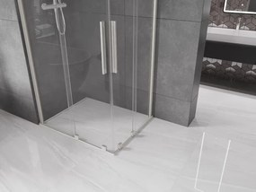 Mexen Velar Duo, sprchový kout s posuvnými dveřmi 100 x 90 cm, 8mm čiré sklo, broušená ocel, 871-100-090-02-97