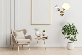 Toolight - nástěnná skleněná lampa E27 60W APP1012-2W, zlatá, OSW-09481