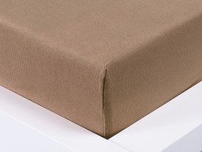 XPOSE® Jersey prostěradlo - hnědé 180x200 cm
