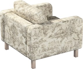 Potah na křeslo IKEA Karlstad, krátký barva hnědá látka vzorované