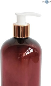 Dávkovač na mýdlo 500 ml hnědý s bílo-zlatou pumpičkou BELA