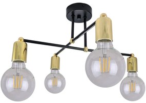 Stropní svítidlo Edison, zlaté tělo svítidla