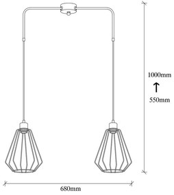 Černé kovové závěsné svítidlo Opviq lights Straton