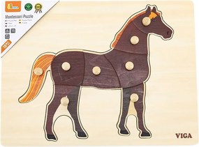 Dětské dřevěné puzzle vkládačka Montessori Viga Kůň