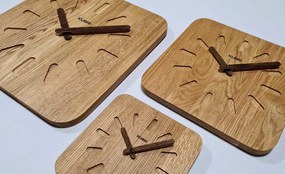 KUBRi 0155 - 40 cm hodiny z dubového masívu včetně dřevěných ručiček