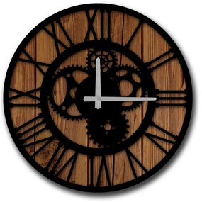 Nástěnné hodiny Ozubená kolečka 50 cm hnědo-černé