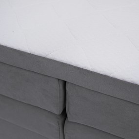 Boxspringová pocketová postel, 180x200, šedá, APRIL