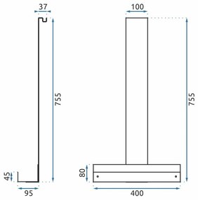 Rea Tori, koupelnová závěsná polička 40x9,5x75,5 cm, černá matná, REA-85000