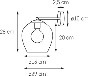 Nástěnné svítidlo Venus transparentní