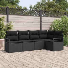 Set pohovek 5 ks Černá polyratan 3346383
