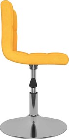 Otočné jídelní židle 2 ks žluté textil 334216