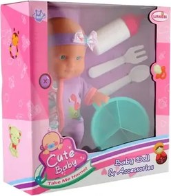 TEDDIES Panenka miminko s doplňky / 20 cm / pevné tělo / od 3 let