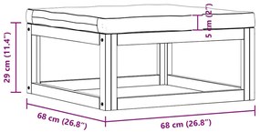 vidaXL Marketos Podnožka s krémově bílou poduškou masivní akáciové dřevo