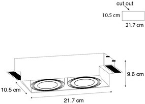 Zapuštěné bodové světlo bílé GU10 AR70 bez rámu 2-světlo - Oneon