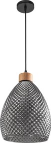 Toolight - Retro skleněná stropní lampa E27 60W APP897-1CP, černá, OSW-05697