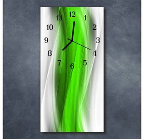 Nástěnné hodiny obrazové na skle - Abstrakt zelený I