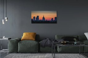 Obrazy na plátně Sunset panorama Varšavy 125x50 cm
