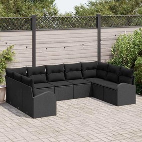 Set pohovek s polštářem Černá Poly Ratan 3346203