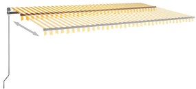vidaXL Volně stojící automatická markýza 600 x 350 cm žlutá/bílá