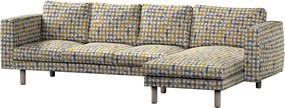 Potah na pohovku IKEA Norsborg 4-místná se šezlongem barva modrá látka pletený vzor, vzorované